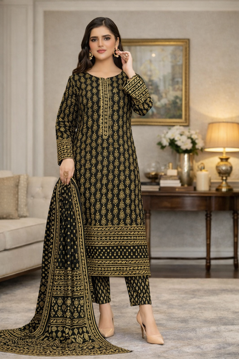 Swiss Lawn Unstitched 3 Piece Suit - A1305 – Warsa Fabric